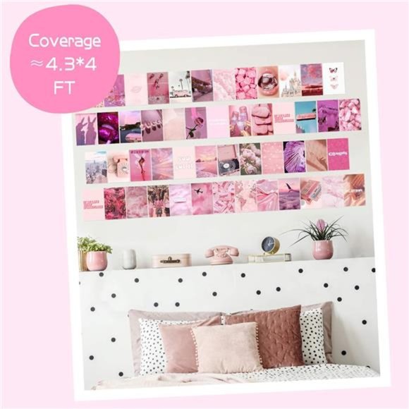 Wall Decor | 5pcs Pink Aesthetic Picture For Wall Collage 50 Set 4x6 ...